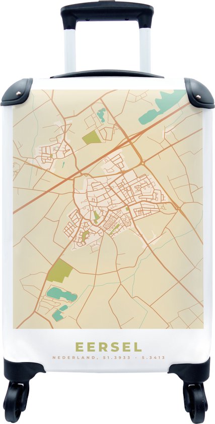 MuchoWow® Koffer - Vintage - Stadskaart - Eersel - Plattegrond - Kaart ...
