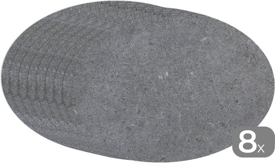 Placemats ovaal - Onderleggers - Ovale placemats - Beton print - Muur ...