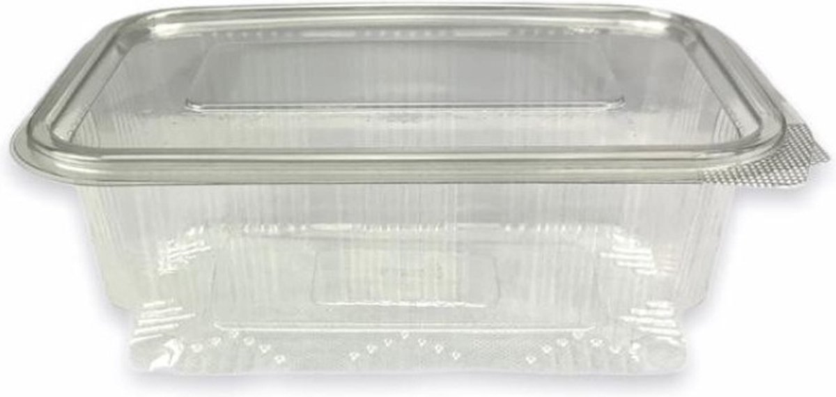 Transparante Bakjes Met Platte Deksel - 1000cc - saladebak - 600 stuks ...