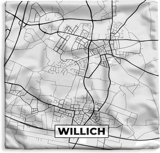 Kussenhoes 60x60 cm - Plattegrond - Duitsland - Willich - Kaart ...