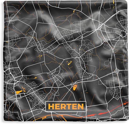 Kussenhoes 60x60 cm - Herten - Stadskaart - Plattegrond - Kaart ...