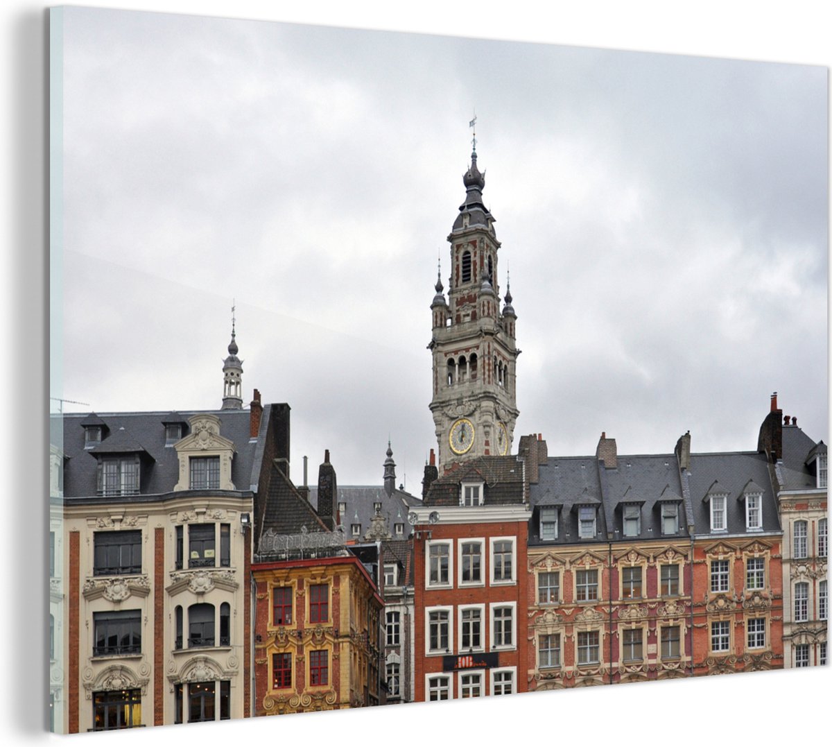 Glasschilderij - Wandelen in het historische district van Rijsel in ...