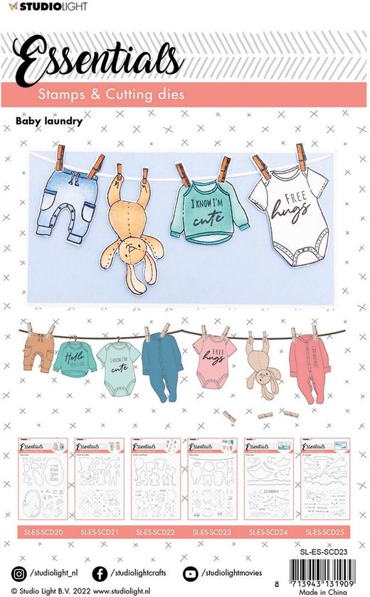 Studio Light Essentials stempel & snijmallen Baby laundry | bol