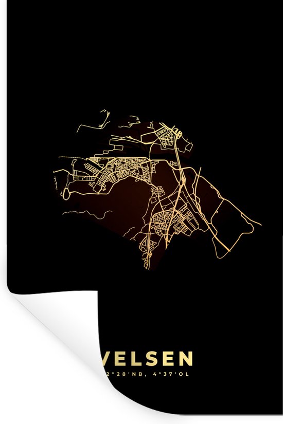 Muurstickers - Sticker Folie - Plattegrond - Kaart - Velsen - Stadskaart - 40x60 cm -... | bol