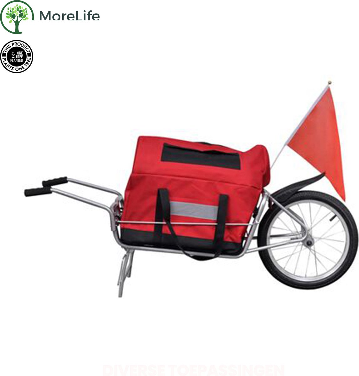 VidaLife Fietskar - Fietskar voor vracht met wiel en opbergzak - Rode ...