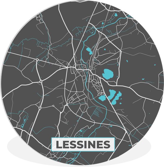 Wall Circle - Wall Circle Indoor - City Map - Grijs - Map - Lessines ...