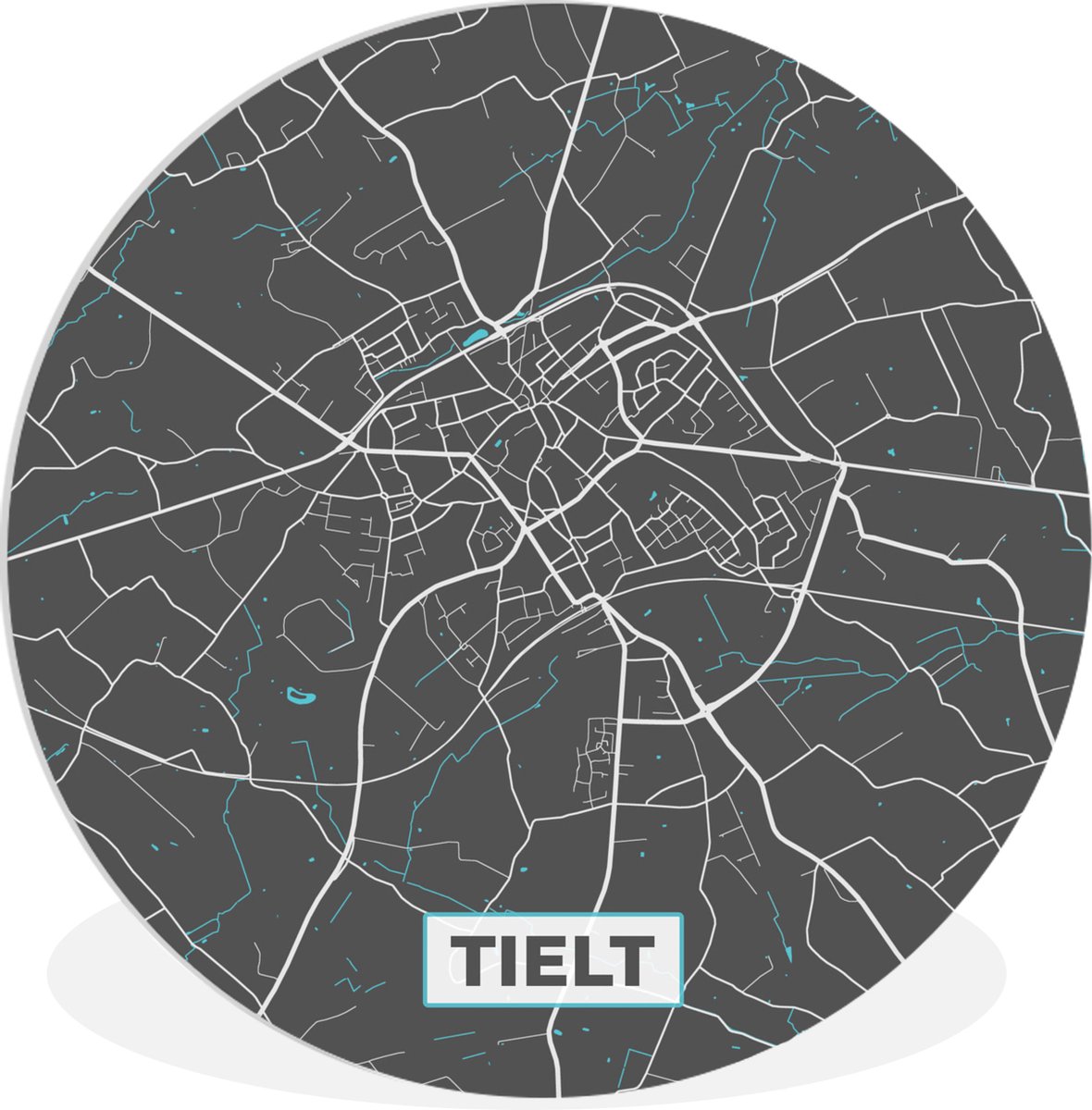 Wall Circle - Wall Circle Indoor - City Map - Grijs - Carte - Tielt ...