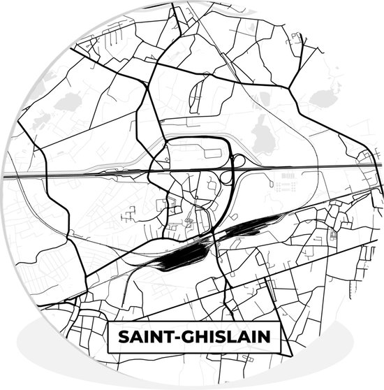 Wall Circle - Wall Circle Indoor - City Map - Map - België - Zwart Wit ...