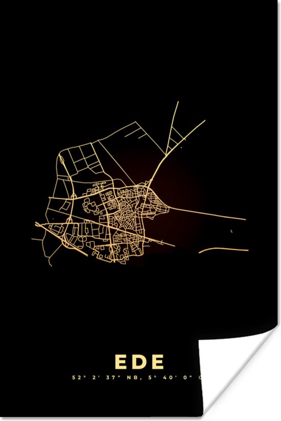 Poster Ede - Stadskaart - Kaart - Plattegrond - Nederland - 60x90 cm ...