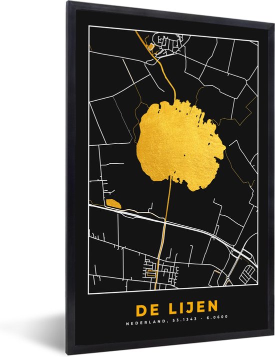 Fotolijst incl. Poster - Kaart - Plattegrond - Stadskaart - Nederland ...