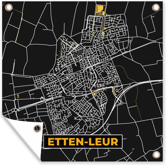 Tuin poster Etten Leur - Stadskaart - Kaart - Plattegrond - Black and Gold - 200x200... | bol