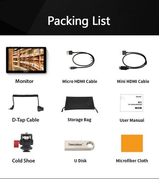 DESVIEW R7ii - 7 inch - on camera monitor - touch | bol