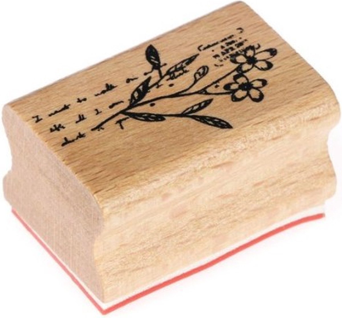 Stempeltje met Bloemen - R04 - Houten Stempel Blad Met Bloem - Stempel ...