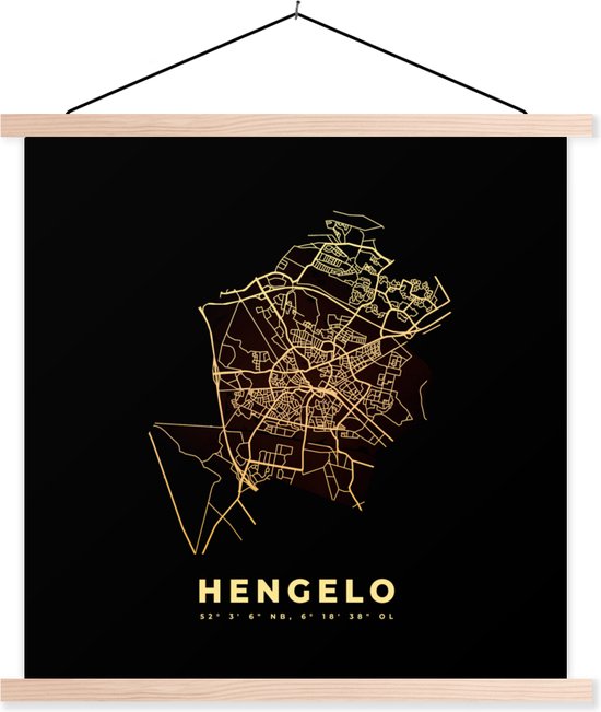 Posterhanger incl. Poster - Schoolplaat - Stadskaart - Hengelo - Kaart ...