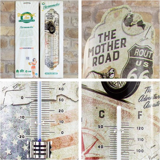 Route 66 The Mother Road Motor Thermometer | bol