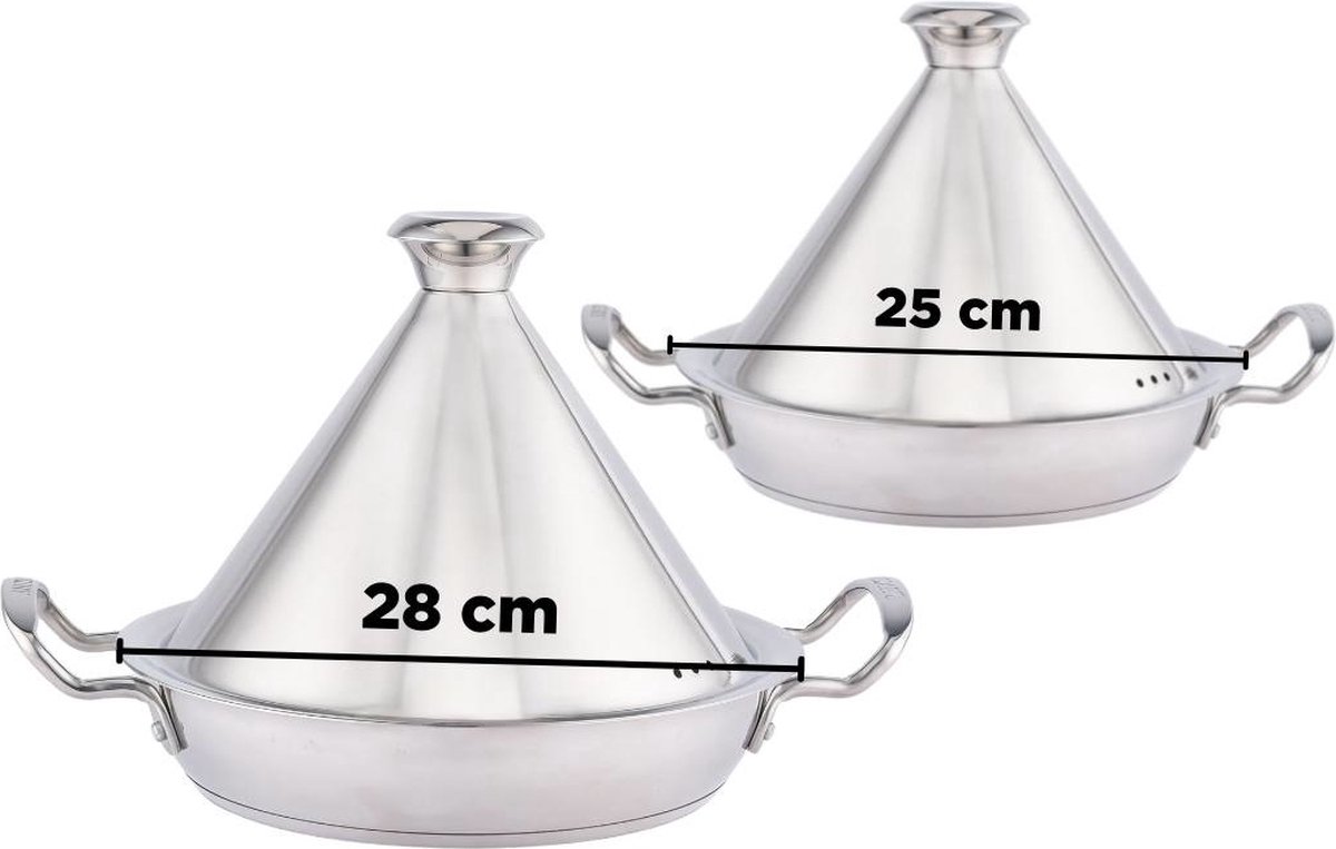 Teffo - Tajine Inox / Roestvrij Staal KD20 Inductie - Voor meerdere ...