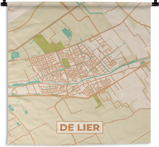 Wandkleed - Wanddoek - De Lier - Stadskaart - Kaart - Vintage ...