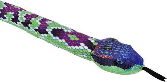 Pluche groen/paarse slang knuffel 137 cm - Slangen reptielen knuffels ...