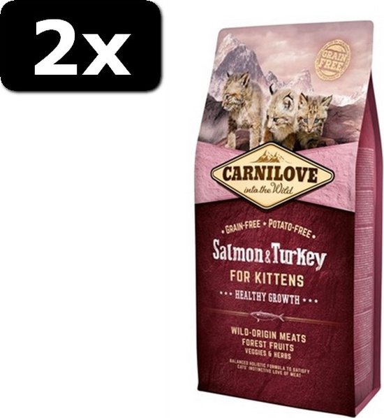 2x CARNILOVE SALM/TURK KITTENS 6KG | bol