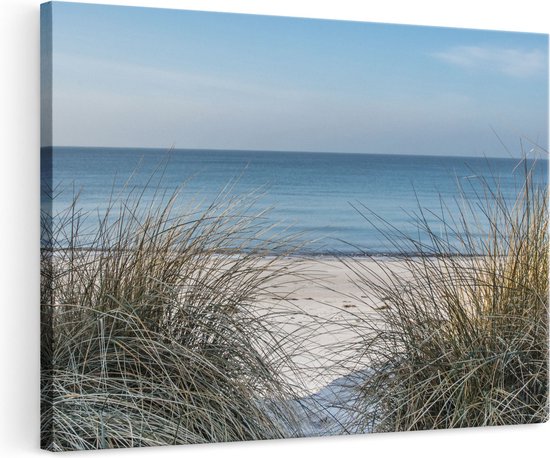 Artaza Canvas Schilderij Strand en Zee vanuit de Duinen - 120x80 - Groot - Foto Op... | bol