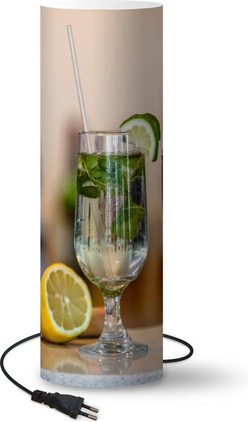 Lampe Fresh Mojito sur une barre en marbre - 60 cm de haut - Ø19 cm ...