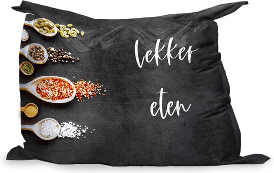PillowMonkey - Zitzak Volwassenen - Spreuken - Lekker eten - Kruiden ...