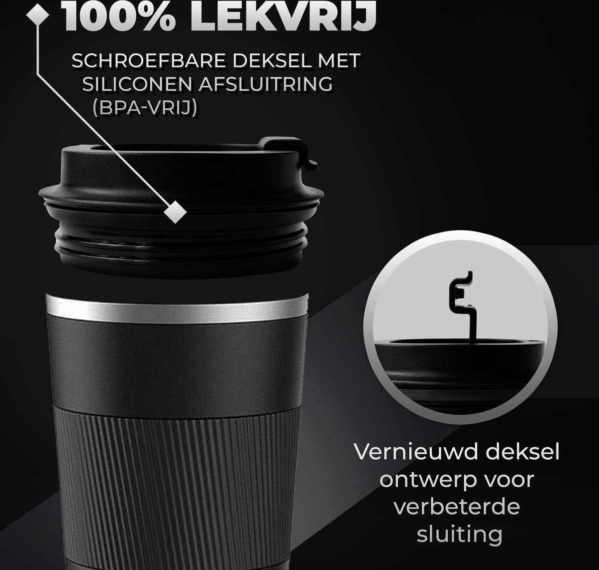Volcan RVS Koffiebeker To Go - Met Sleeve - 380ml - 2023 Model ...