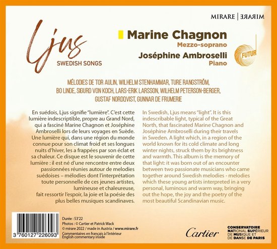 Marine Chagnon, Josephine Ambroselli - Ljus Swedish Songs (CD), Marine ... Marine Chagnon, Josephine Ambroselli - Ljus Swedish Songs (CD), Marine ...