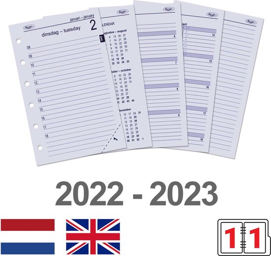 6231-22-23 Pocket 2022-2023 (Junior) agendavulling dag NL EN 2022-23 ...