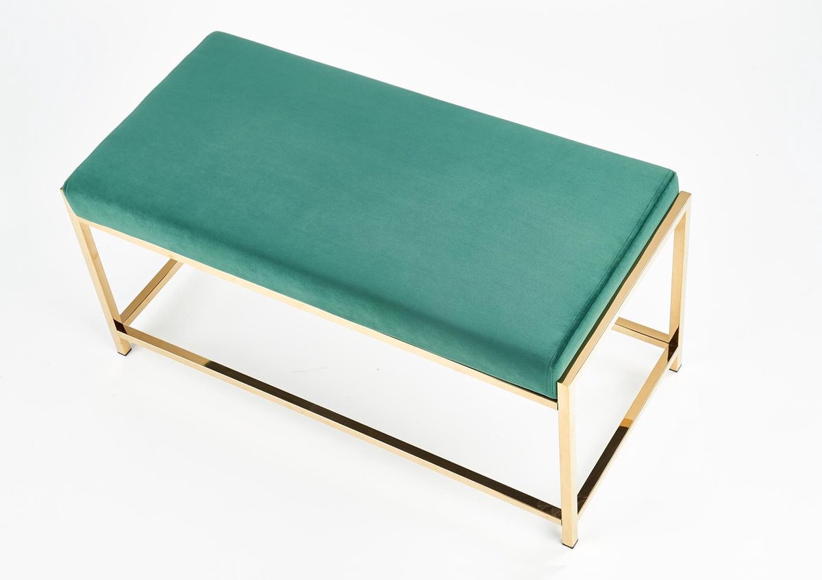 Bankje – Bank – Halbankje – Fluweel – Velvet – Staal – Chrome – Groen ...