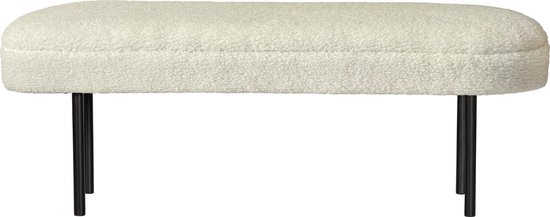 WOOOD Jip Bankje Teddy - Off White - 44x120x41 | bol