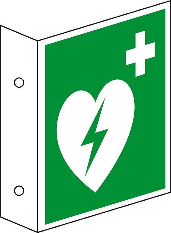 Haaks AED bord - kunststof - E010 200 x 200 mm | bol.com