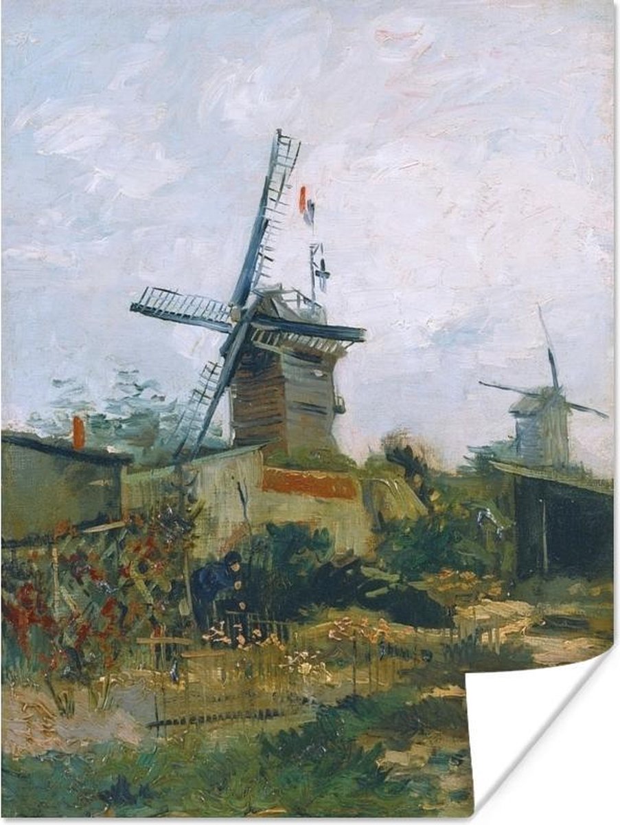 Poster Molens op de Montmartre - Vincent van Gogh - 120x160 cm XXL ...