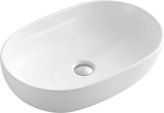 Waskom Sapho Caleo Ovaal 60.5x42 cm Keramiek Wit | bol