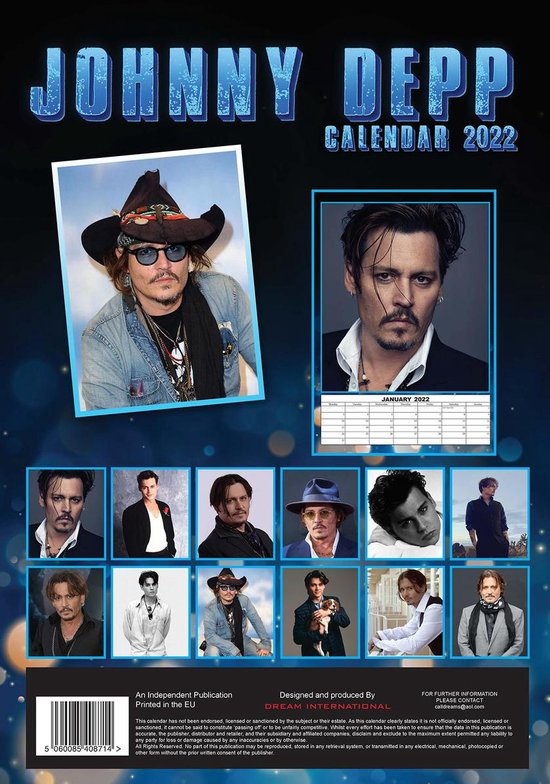 Johnny Depp Kalender 2022 A3 | bol
