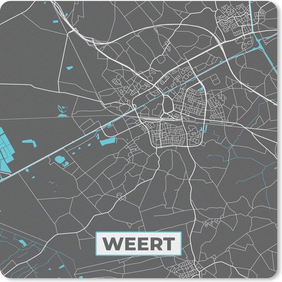 Plattegrond - Weert - Grijs - Blauw - Stadskaart | bol.com