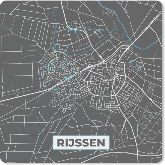 Stadskaart - Rijssen - Grijs - Blauw - Plattegrond | bol.com