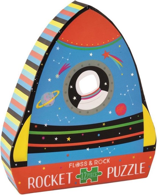 Floss & Rock Raket Puzzel 12 st. - 19 x 30 cm | bol