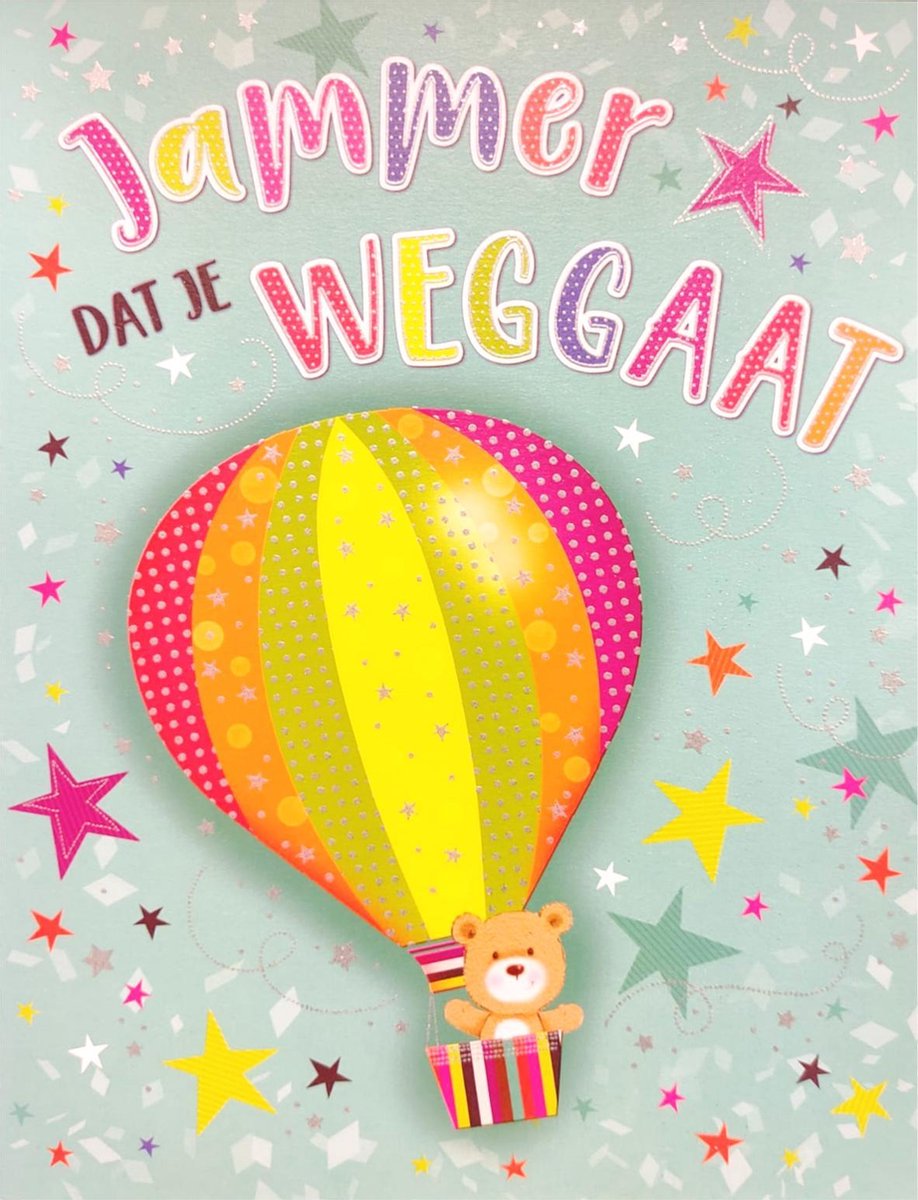 Wenskaart - A4 formaat - Jammer dat je weggaat - Een Stuk - AT2019-B | bol