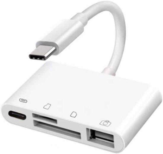 4 IN 1 USB-C naar USB + USB-C + SD + Micro-sd (tf) adapter kabel ...