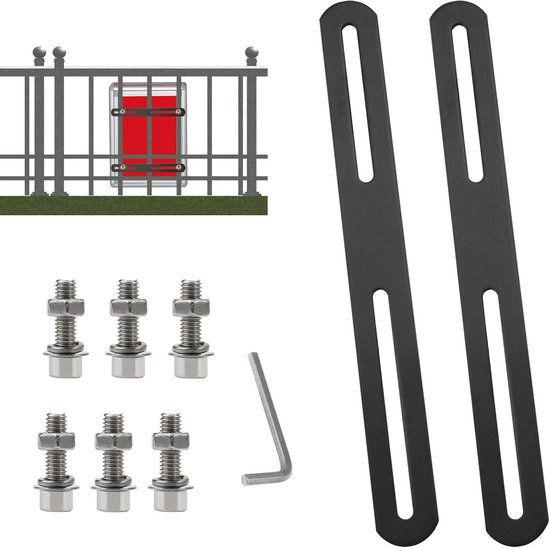 Flat Stainless Steel Long Hole Mounting Set for Post Box - 2 Pieces ...
