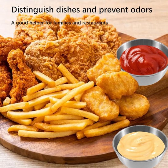 Sauskommen 12 cm - snackschalen van roestvrij staal dessertkommen ...