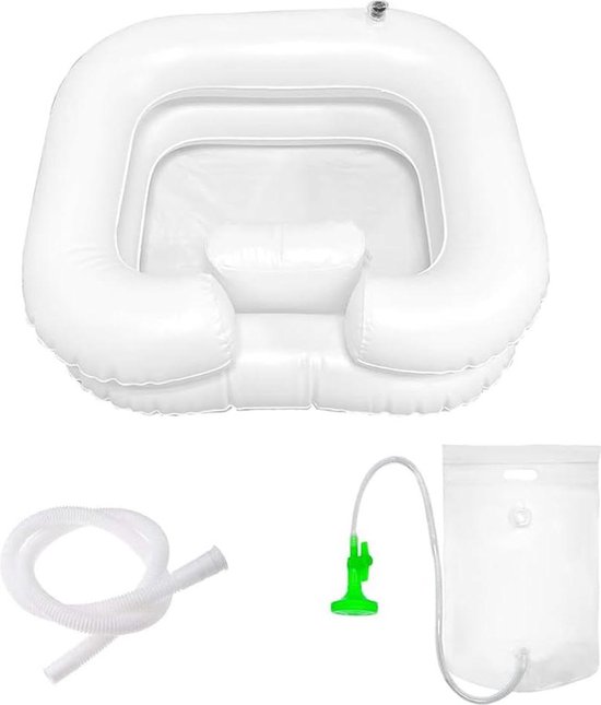 Opblaasbare Haarwastafel voor Bedlegerigen met Douchekop en Waterzak - Draagbare... | bol