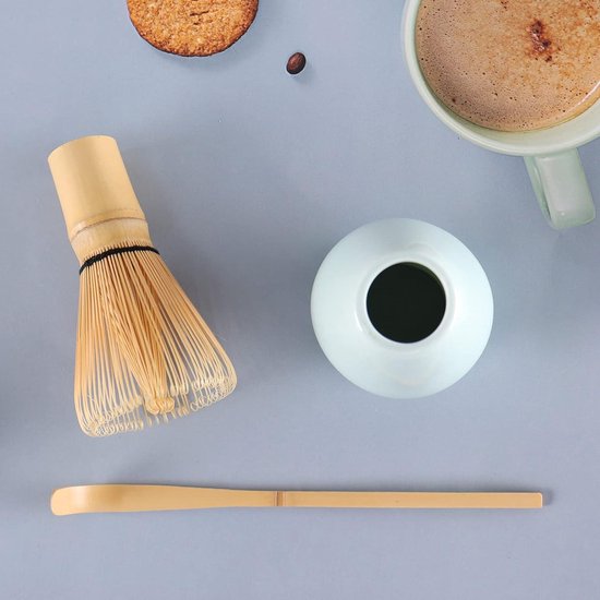 Matcha Broom with Matcha Spoon Whisk Holder Tea Set (Green) | bol