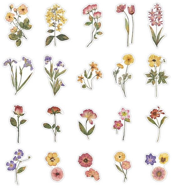 Deco stickerset - Bloemen - 40 stuks - Flower Sticker - Bullet Journal ...