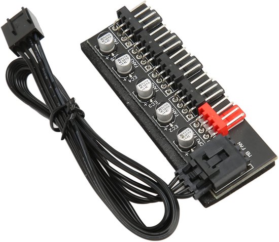 PWM Fan Hub, 1 Tot 5 Way PC CPU Cooling 4 PIN 3PIN Fan Power Kabel Hub ...