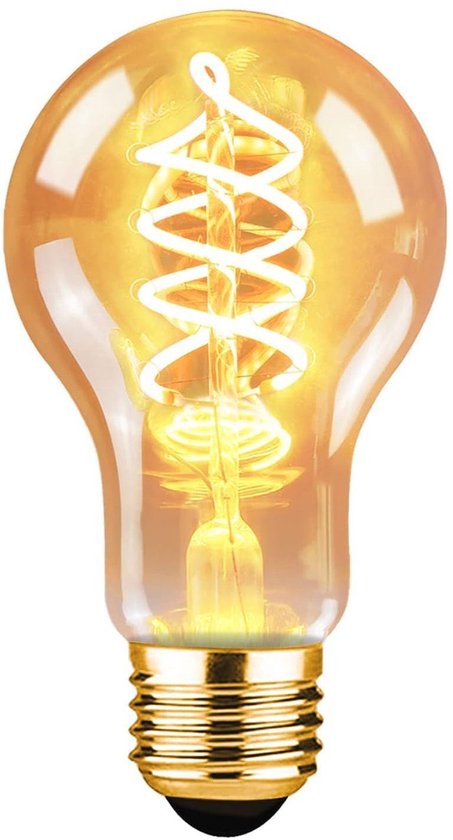 NETTLIFE A60 LED Lampen - 2700K warm wit - E27 - 4W - retro Edison gloeilamp - Amber -... | bol