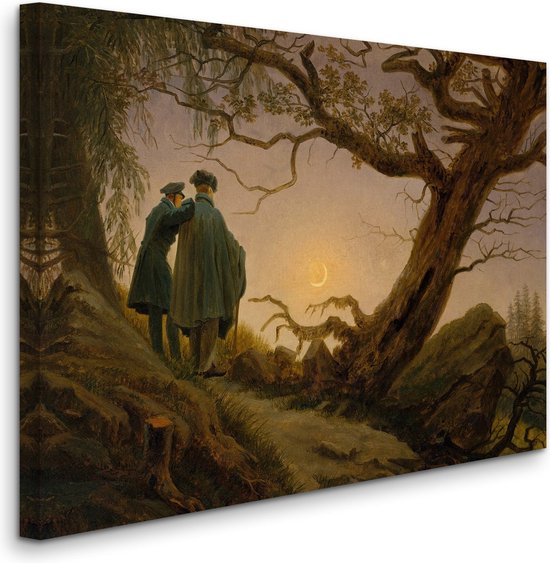 Caspar David Friedrich - Two Men Contemplating the Moon - Twee mannen ...