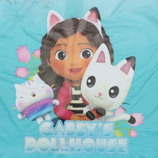 Gabby's Dollhouse Blauw-witte meisjes regenjas met capuchon, cape voor ...