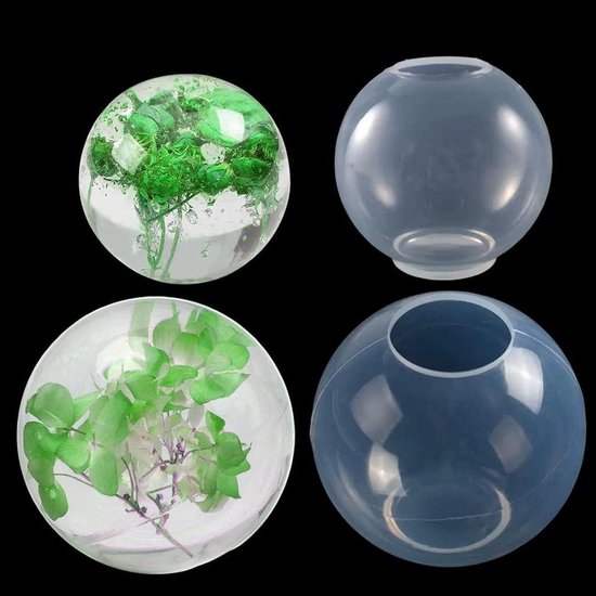Stuks Bol Hars Mallen Sphere Resin Molds Kralen Siliconen mallen Hanger ...